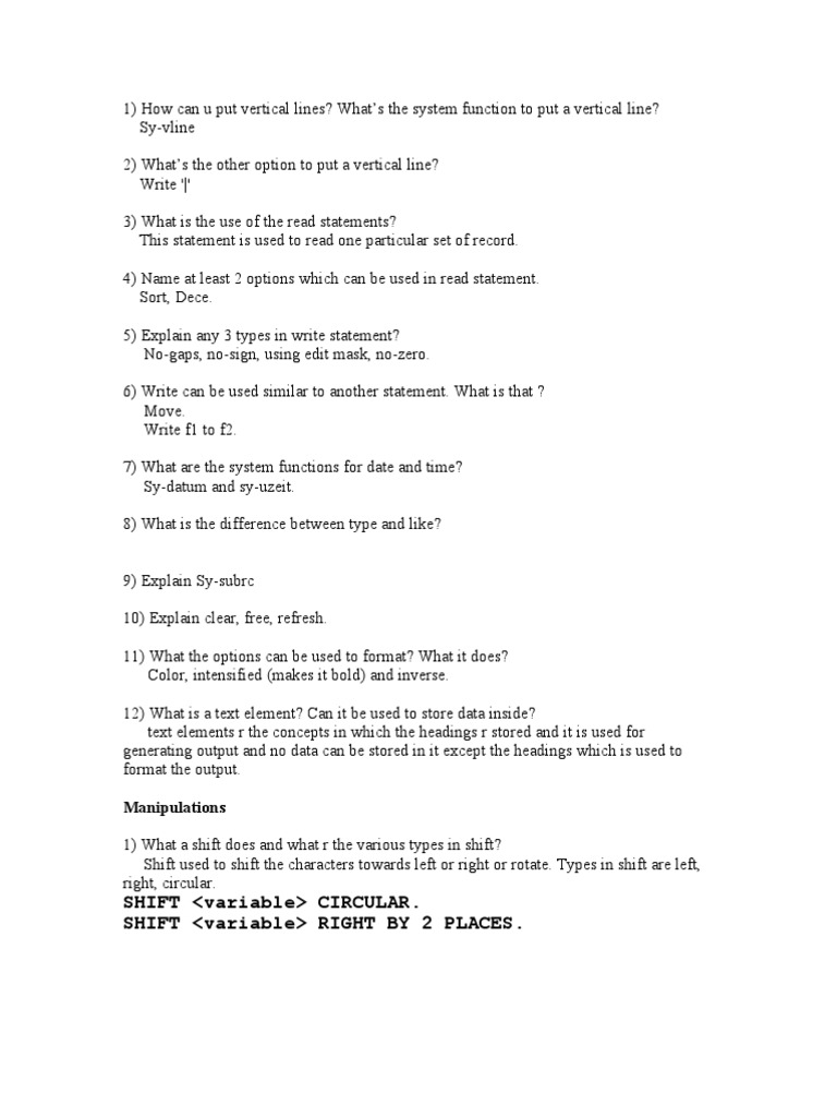 ABAP Programming Basics and Commands | PDF