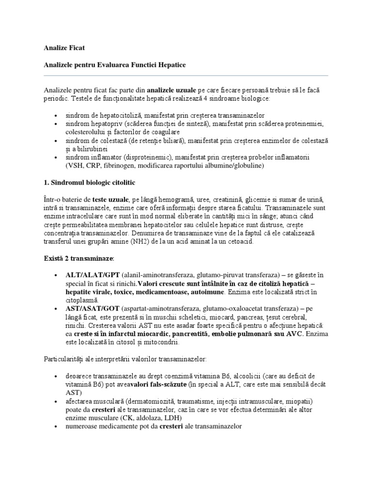 Analize Ficat | PDF