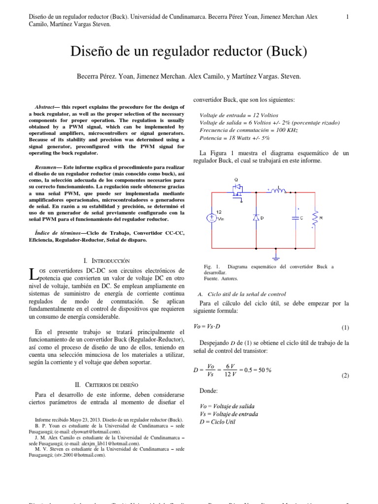Convertidor Buck | PDF | Transistor | Corriente eléctrica