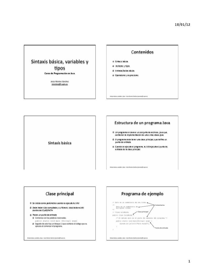 Sintaxis Basica | PDF | Java (lenguaje de programación) | Cadena ...