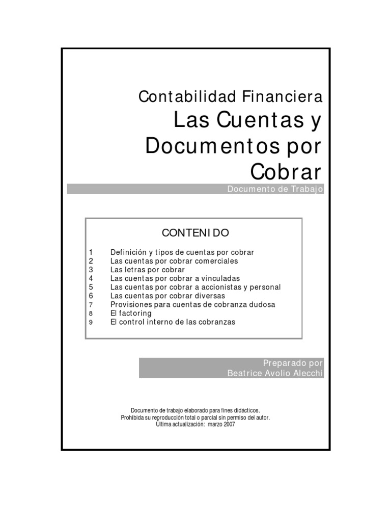 Docu 3 Cuentas Por Cobrar | PDF | Pagaré | Bancos