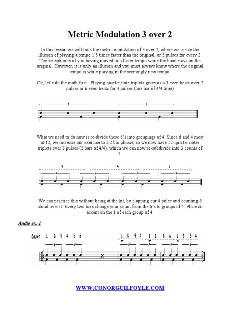 Metric Modulation | PDF | Drum Kit | Notation