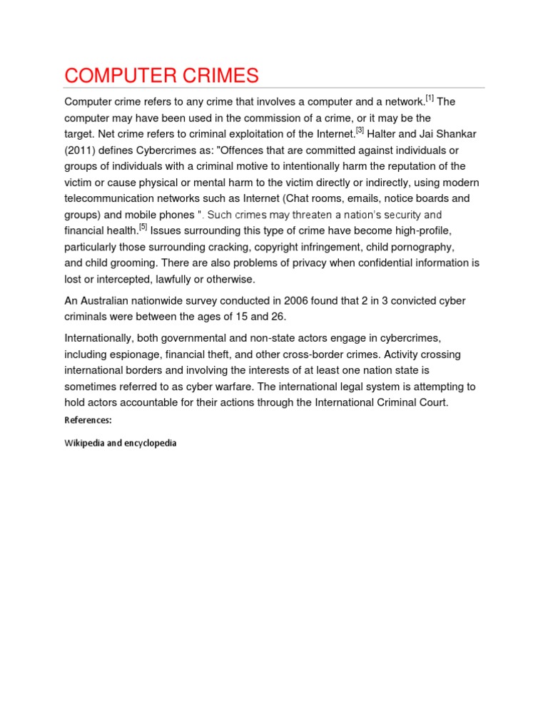 Understanding Computer Crimes and Cybersecurity | PDF | Social Science ...