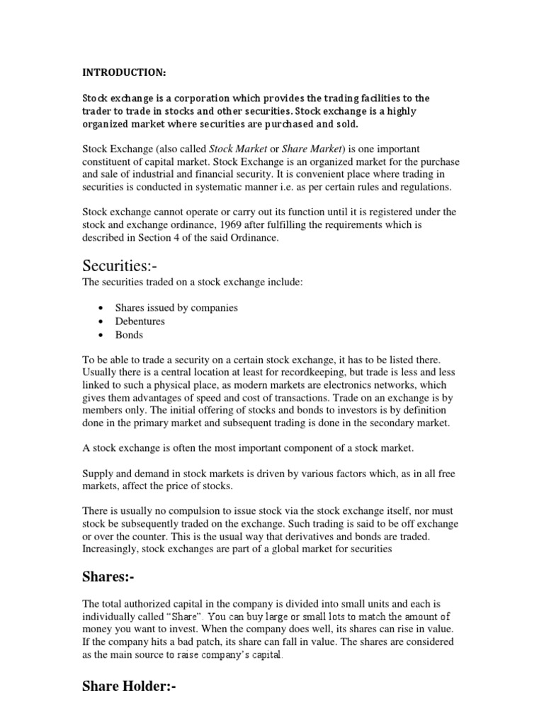 Stock Exchange | PDF | Stock Exchange | Preferred Stock