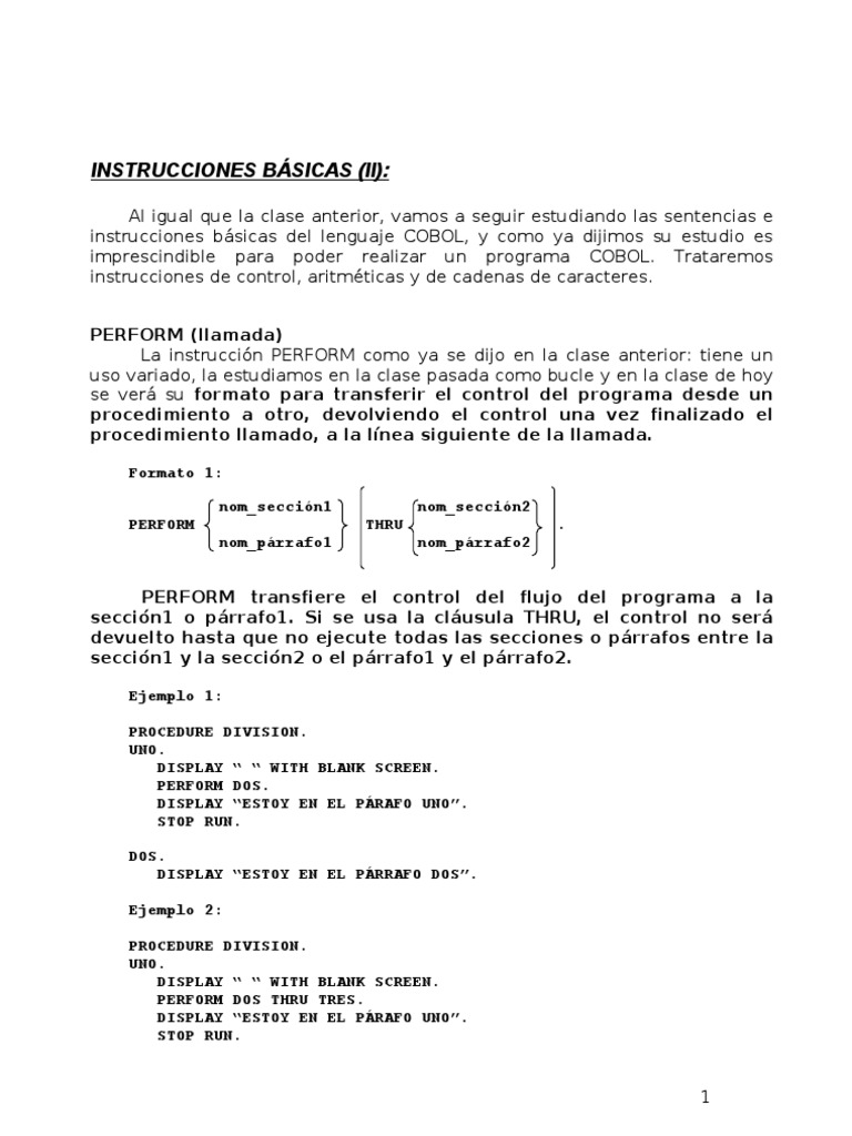 Conceptos BasicosII COBOL | PDF | División (Matemáticas) | Compilador