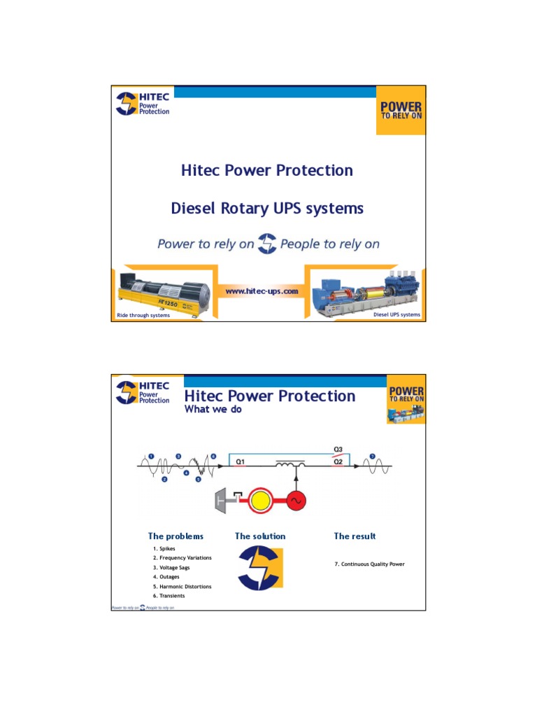 Diesel Rotary UPS Systems V1 - 00 - Jan2008 - PPT | PDF | Electric ...