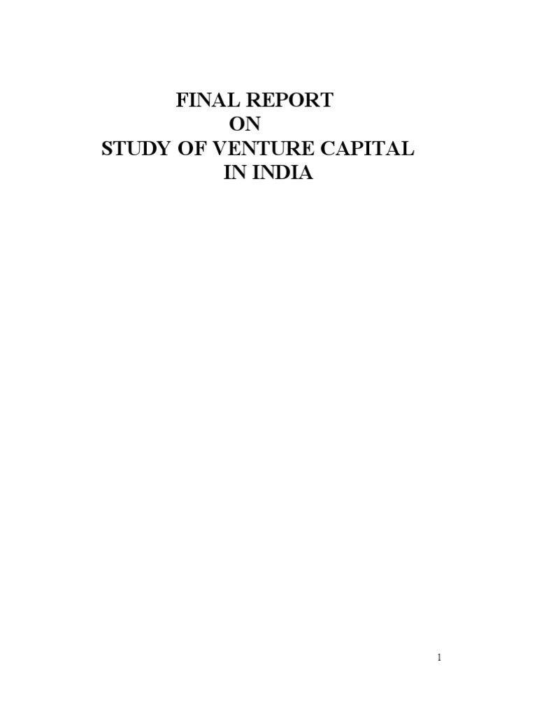 Project Report On Venture Capital in India | PDF | Venture Capital ...