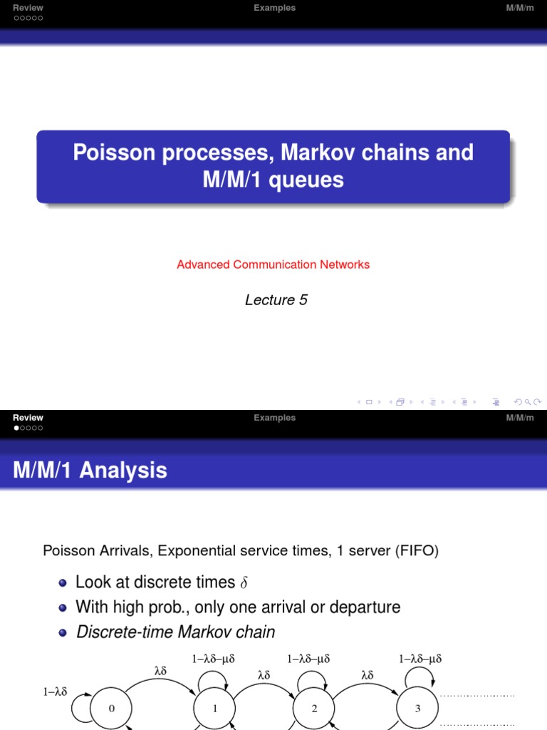 Poisson Processes, Markov Chains and M/M/1 Queues: Advanced Communication Networks | PDF ...