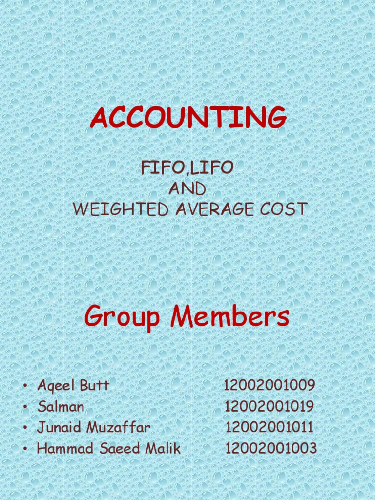 Fifo, Lifo and Weighted Average Cost | PDF | Inventory | Accounting