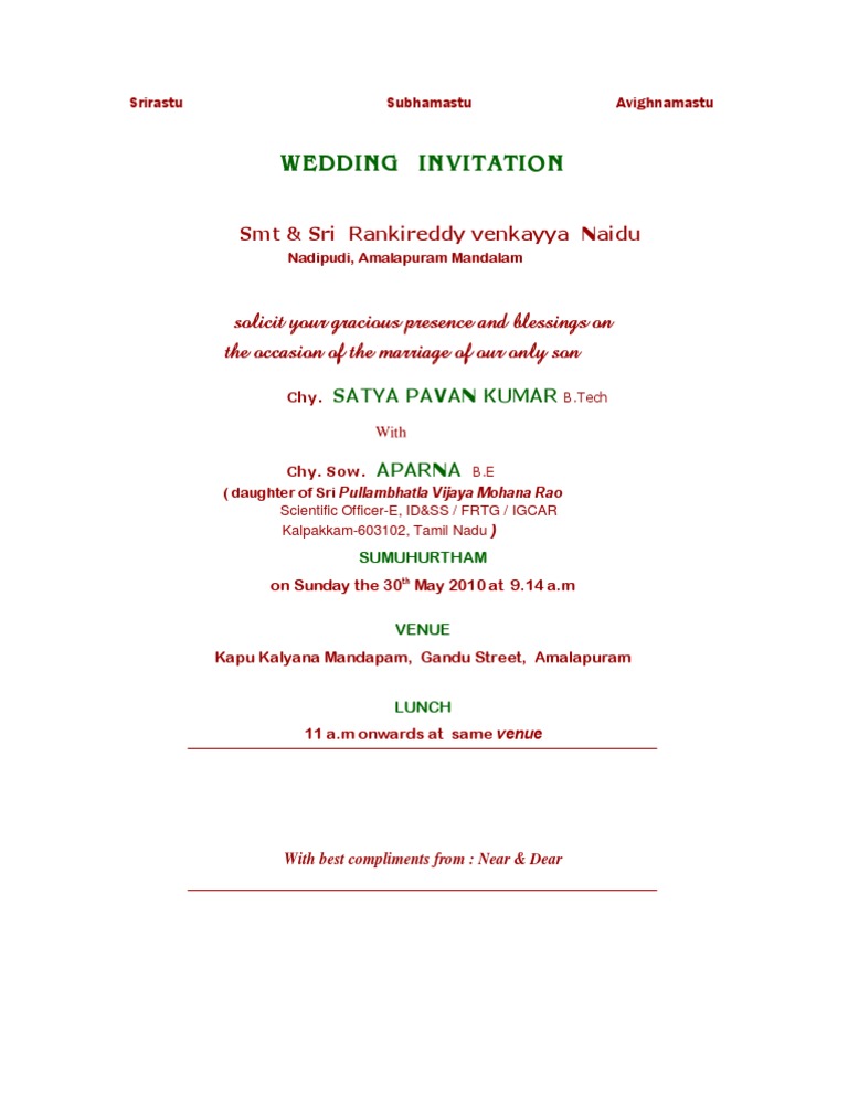 Wedding Card | PDF