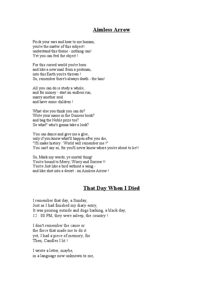 My Poems | PDF | Michael Jackson | Nature