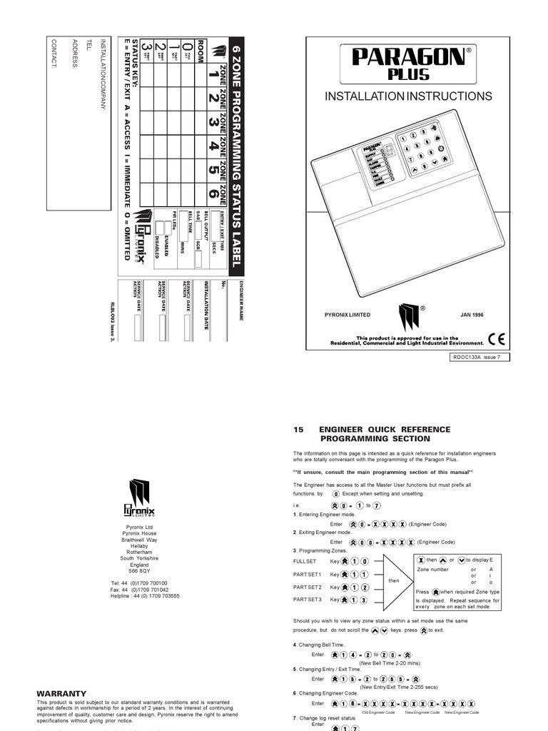 Paragon Plus Installer Manual | PDF | Electrical Connector | Fuse ...