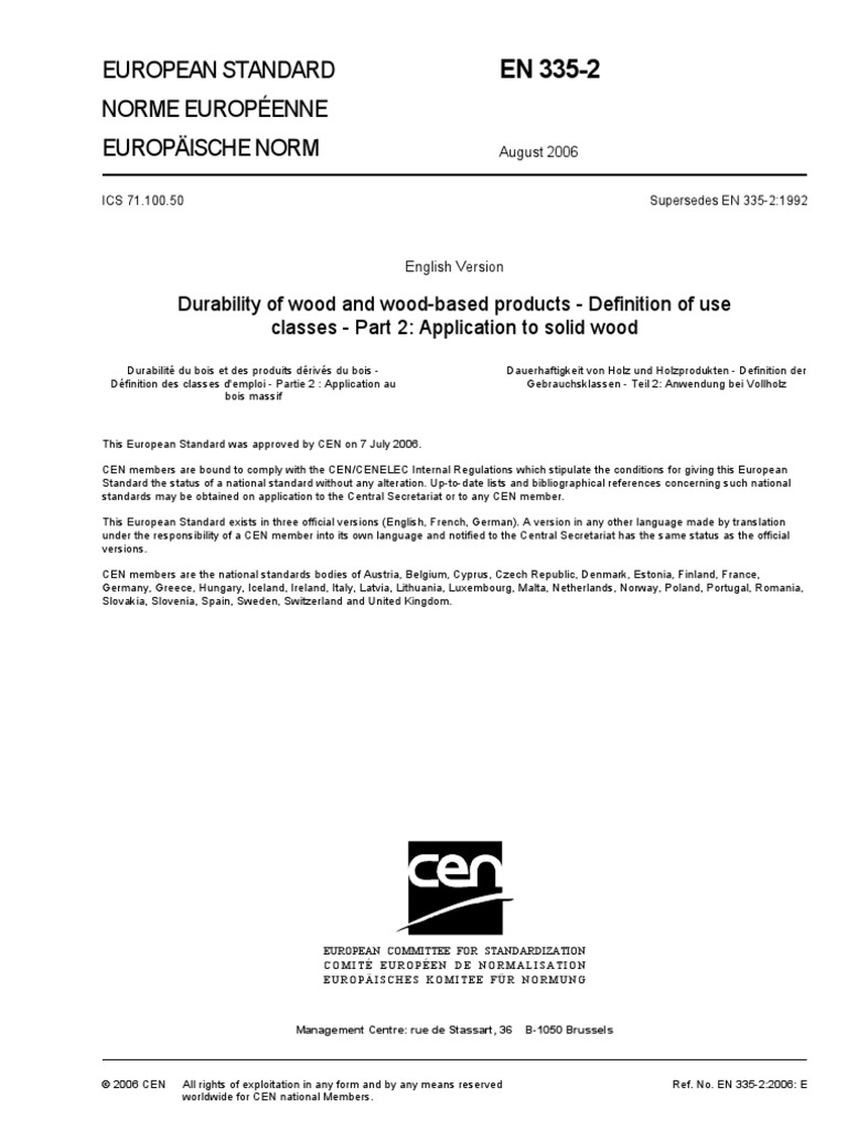 En 335-2-2006 | PDF | Wood | Lumber
