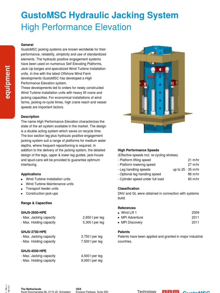 151 - GustoMSC 08.107 - Hydr. Jacking System HPE | PDF | Wind Turbine | Elevator