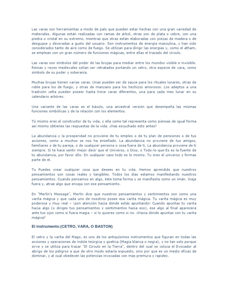 Las Varas Son Herramientas A Modo de Palo Que Pueden Estar Hechas Con ...