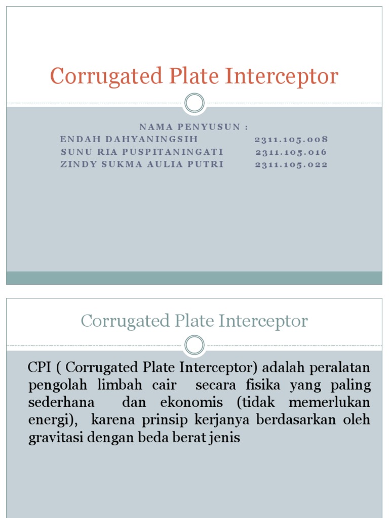 Corrugated Plate Interceptor - Kelompok Migas | PDF