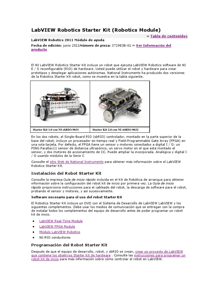 LabVIEW Robotics Starter Kit | PDF | Robot | Robótica