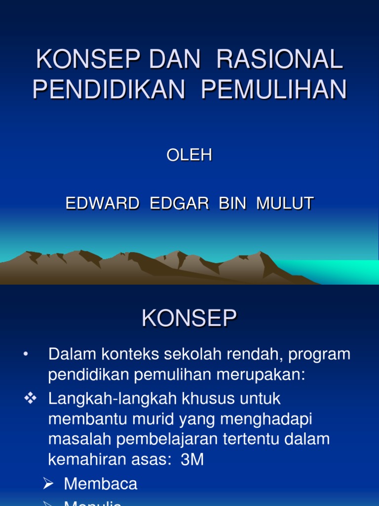 Konsep Dan Rasional Pendidikan Pemulihan | PDF