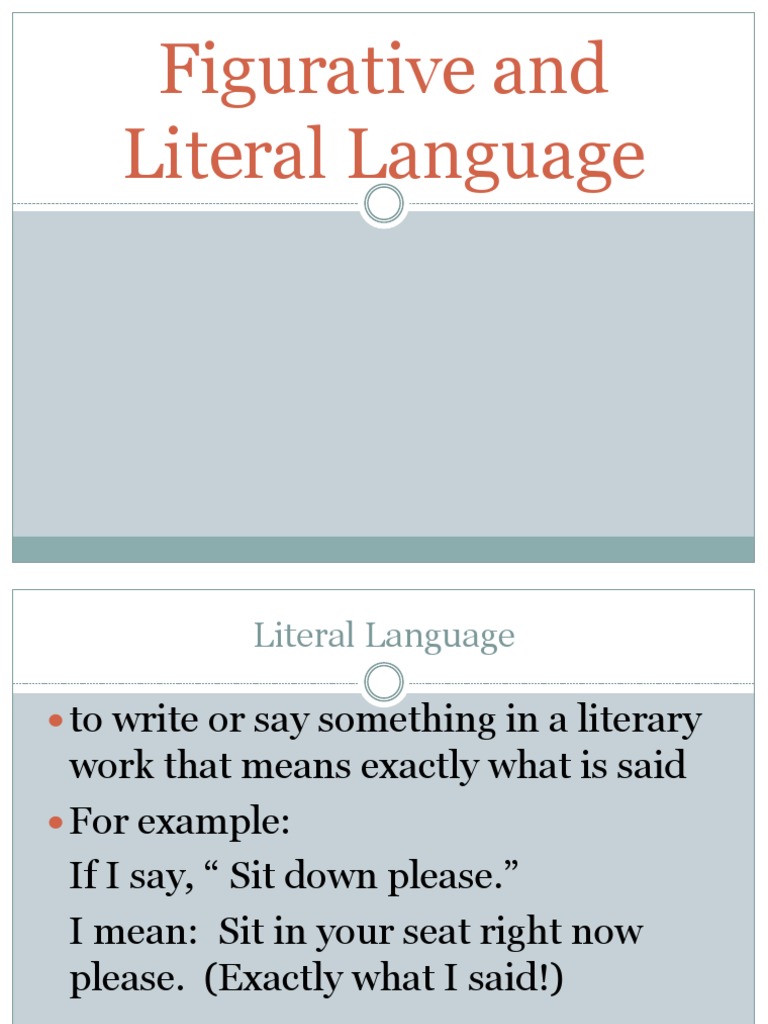 Understanding Literal and Figurative Language | PDF | Metaphor | Idiom