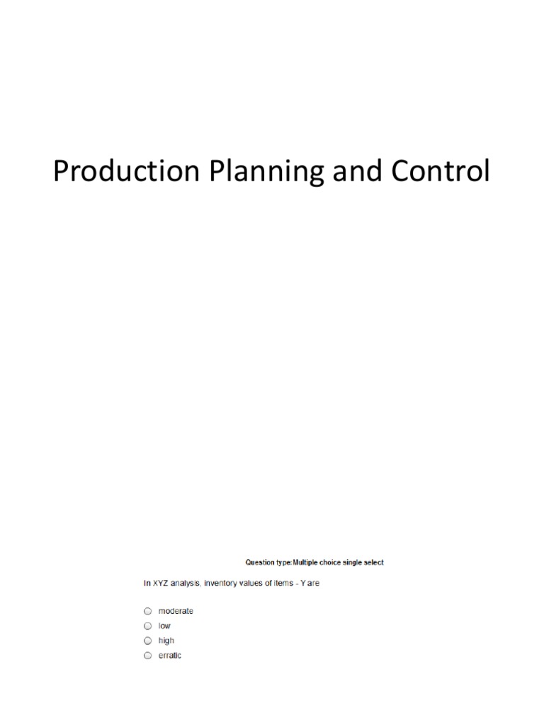 Production Planning and Control | PDF