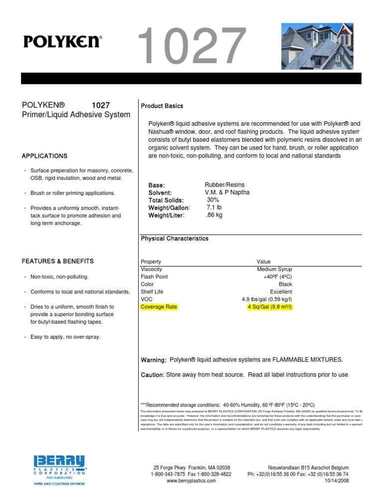 Primer/Liquid Adhesive System Polyken® 1027 | PDF | Adhesive | Liquids