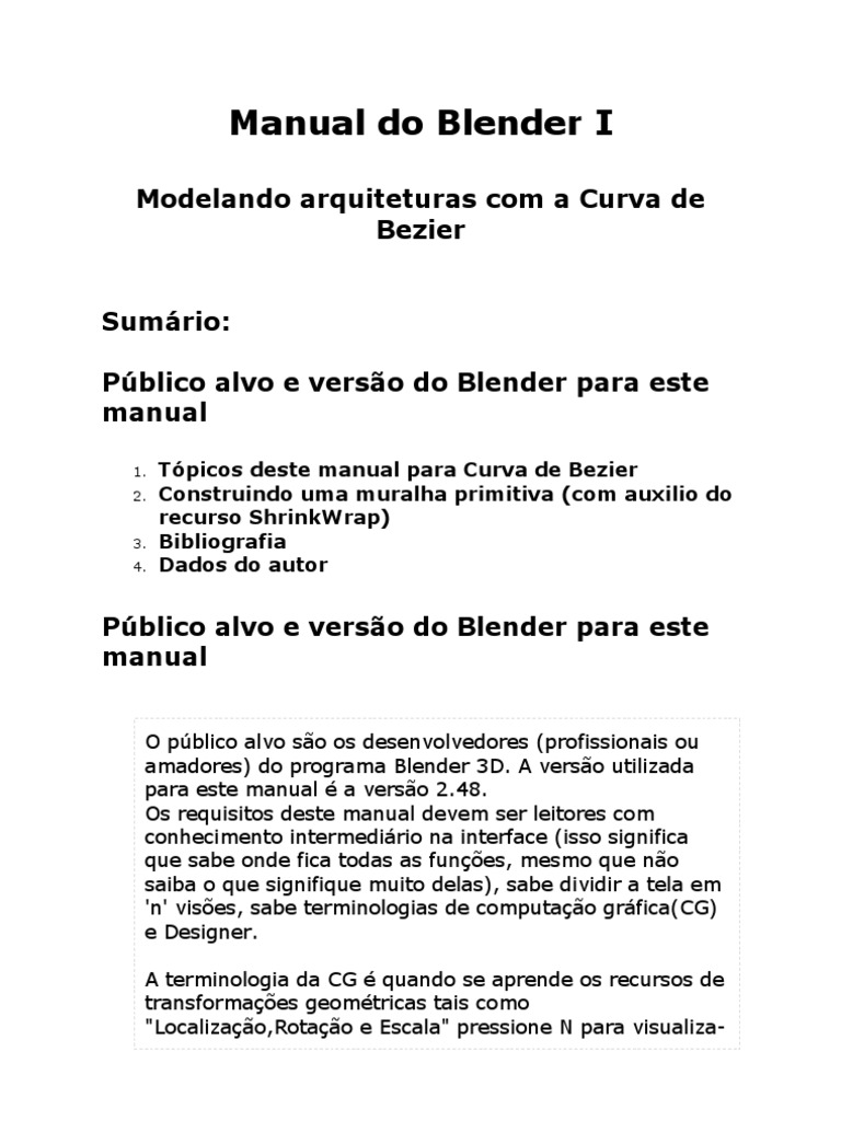 BLENDER | PDF | Blender (software) | Renderização (computação gráfica)