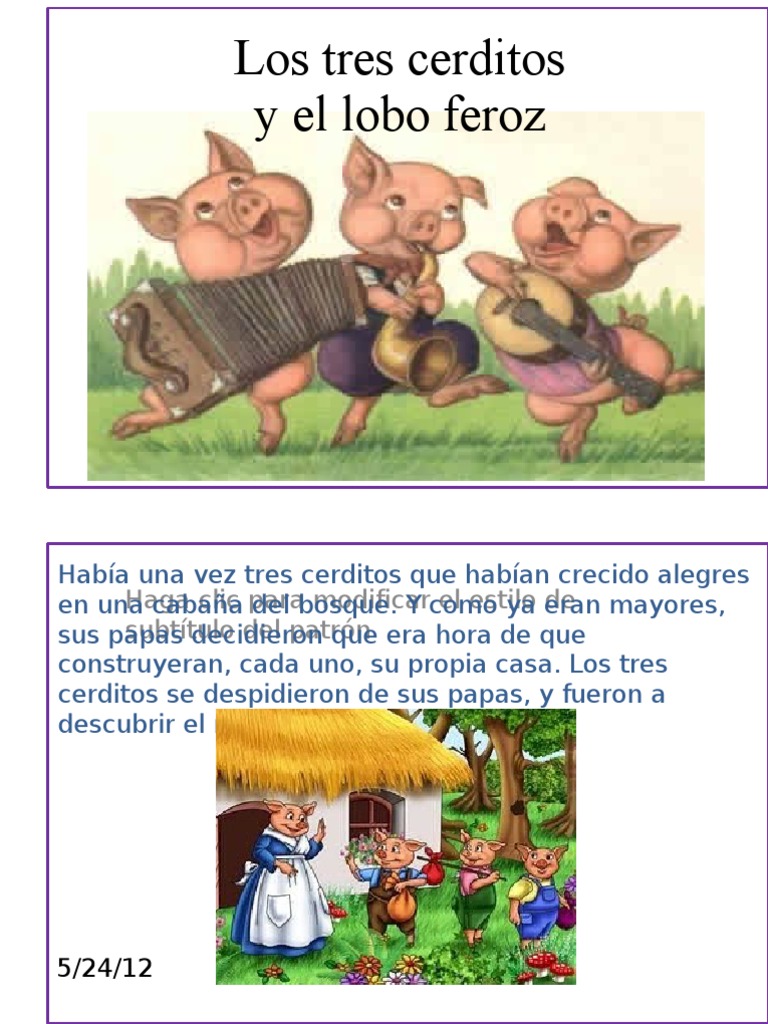 El Lobo Feroz Y Los Tres Cerditos Cuentos Infantiles | PDF | El Libro