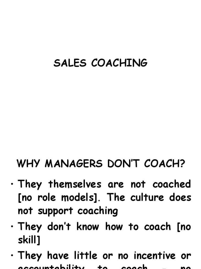 Sales Coaching: Models and Strategies | PDF | Learning Styles | Sales