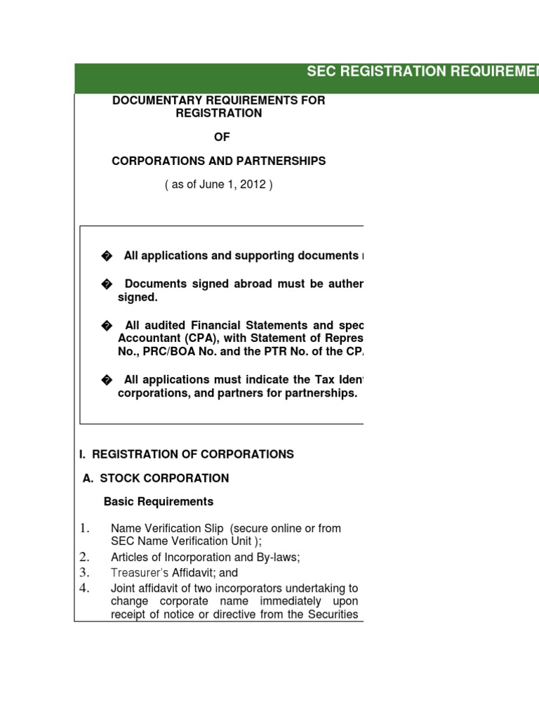 Sec Registration Requirements | Board Of Directors | Dividend | Free 30 ...