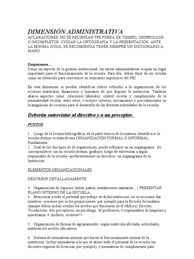 Dimensión Administrativa | PDF | Institución | Educación Secundaria