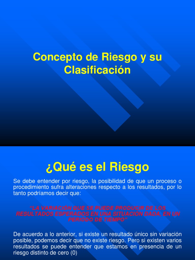 Concepto de Riesgo y Su Clasificación | PDF | Riesgo | Calidad (comercial)
