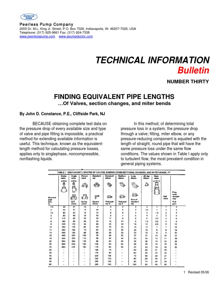 Equivalent Length of Pipe PDF | PDF | Pipe (Fluid Conveyance) | Valve