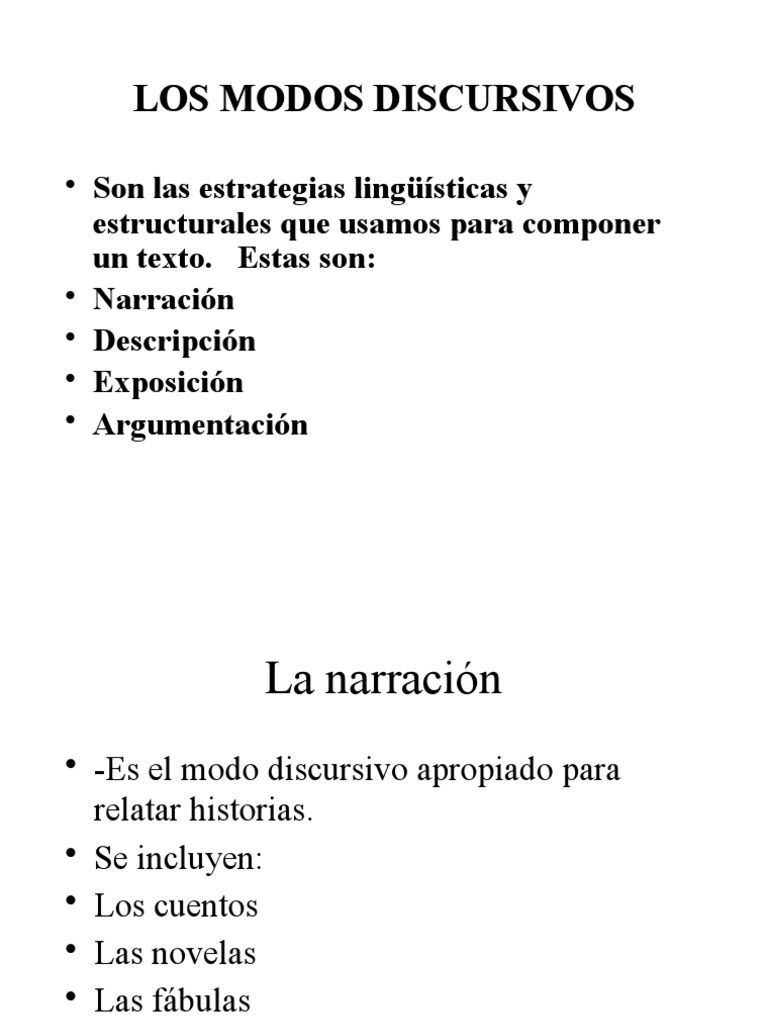 Los Modos Discursivos | PDF