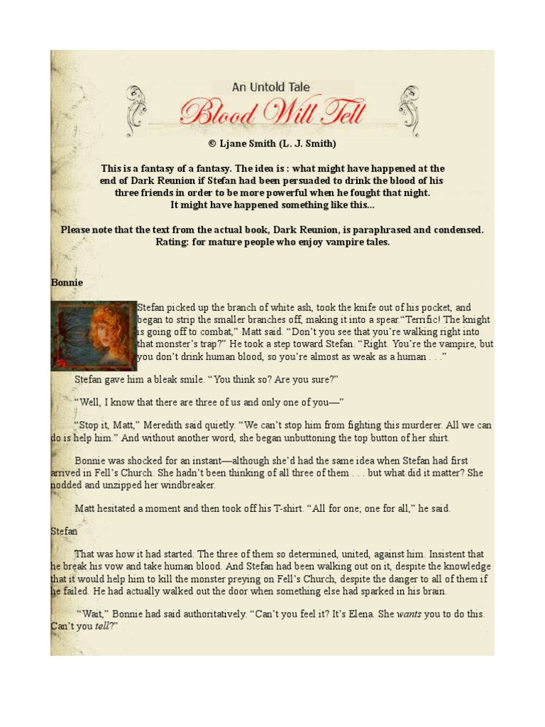 Vampire Diaries Blood Will Tell | PDF | Vampires | Thought