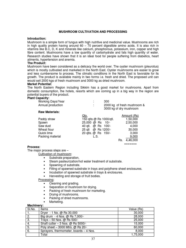 Mushroom Cultivation and Processing | Download Free PDF | Mushroom ...