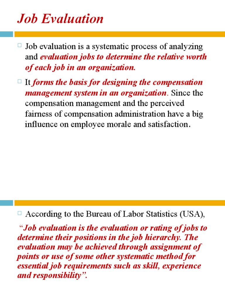 Job Evaluation | PDF | Employment | Evaluation