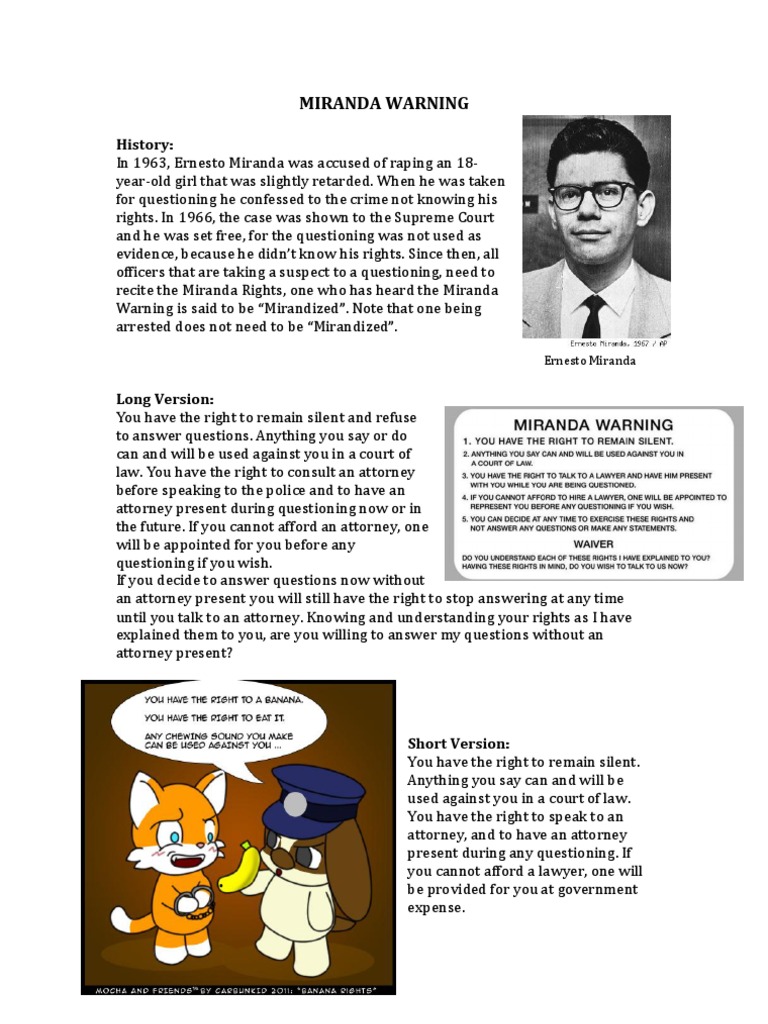 Miranda Warning | PDF | Social Science