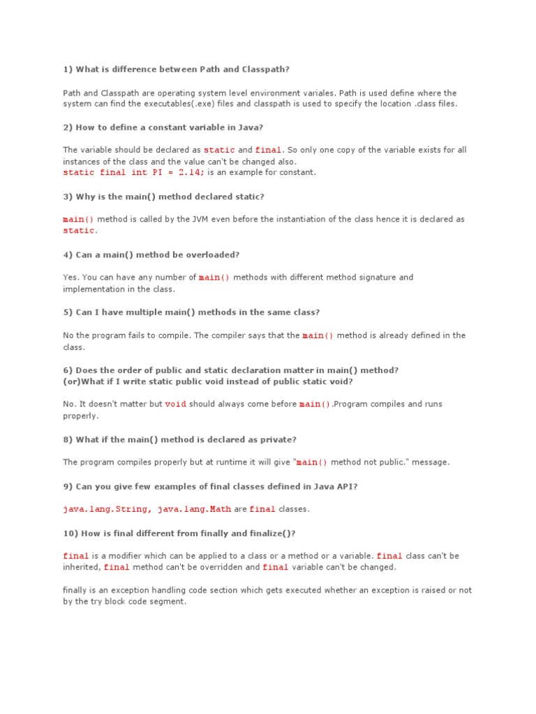 Static Final Static Final Int PI 2.14 | Download Free PDF | Method ...