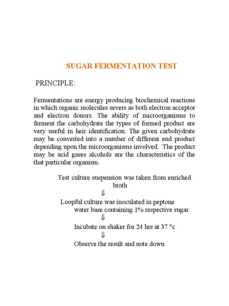 Sugar Fermentation Test | PDF | Fermentation | Growth Medium