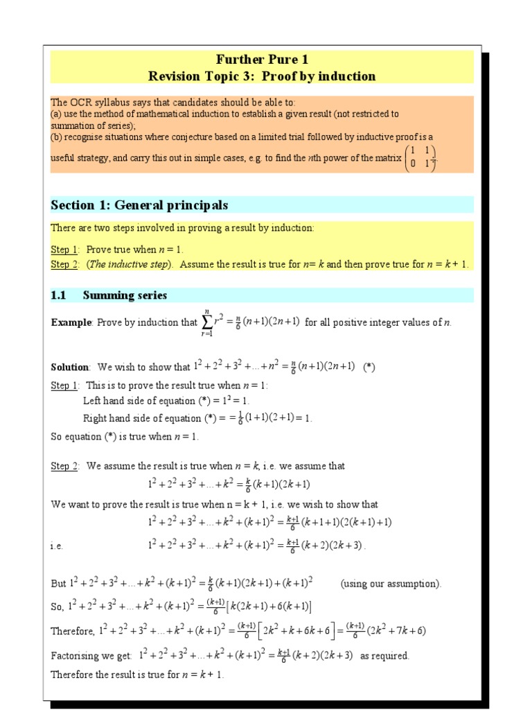 Revision Proof by Induction | PDF | Mathematical Proof | Summation
