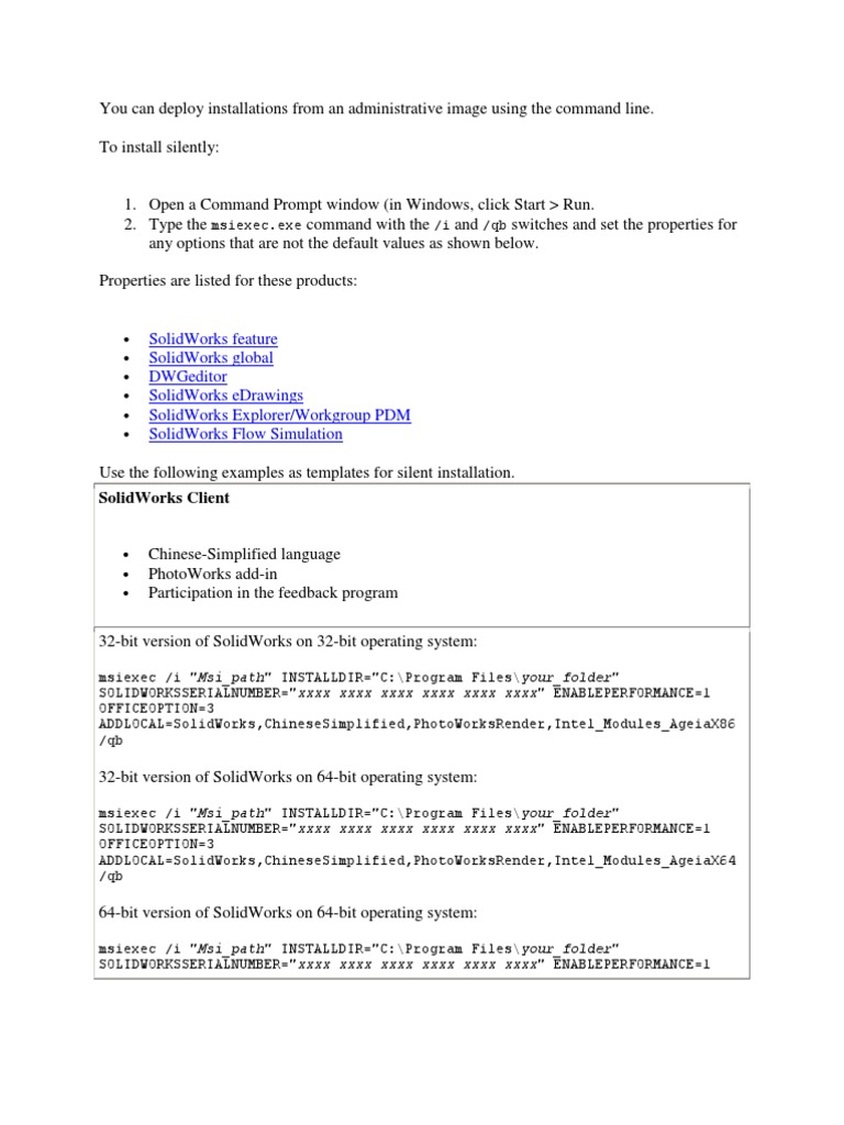 You Can Deploy Installations From An Administrative Image Using The Command Line Pdf Command