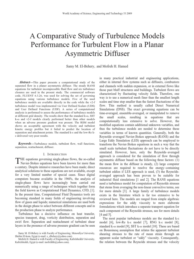 Comparative Study | PDF | Turbulence | Computational Fluid Dynamics