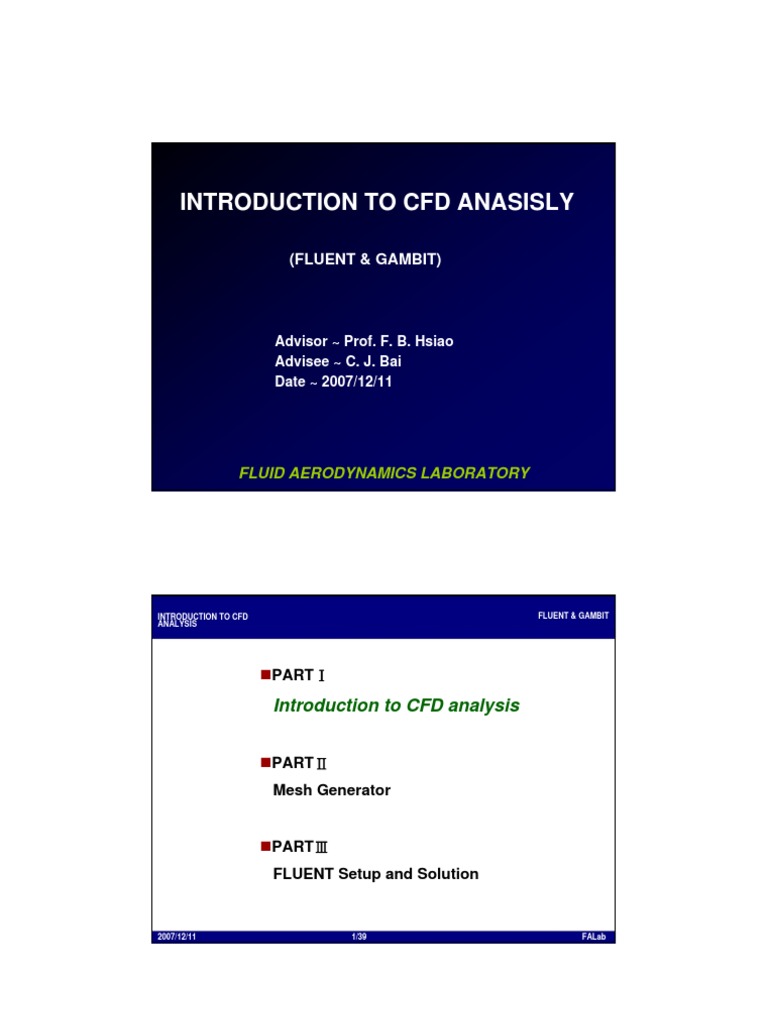 Introduction To CFD Anasisly: (Fluent & Gambit) | PDF | Computational Fluid Dynamics | Fluid ...