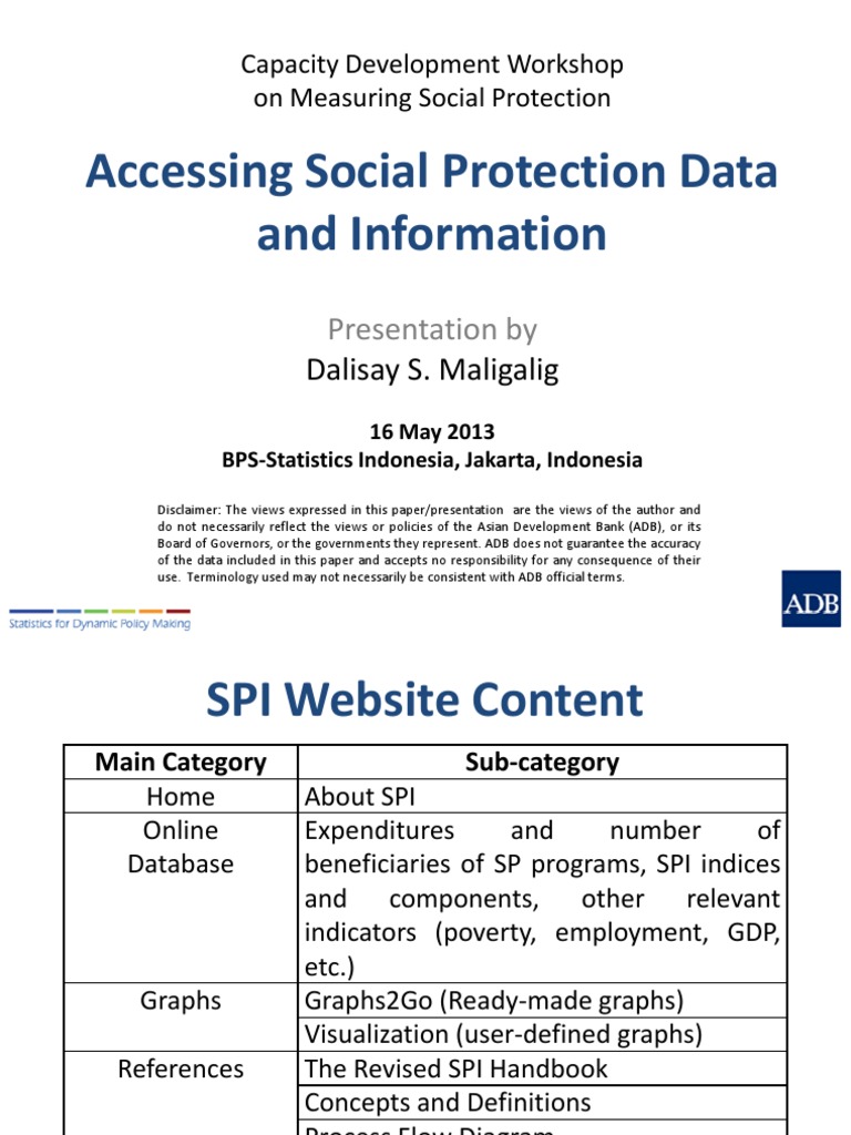 Day 3 Session 5 Accessing Social Protection Data and Information - ADB ...