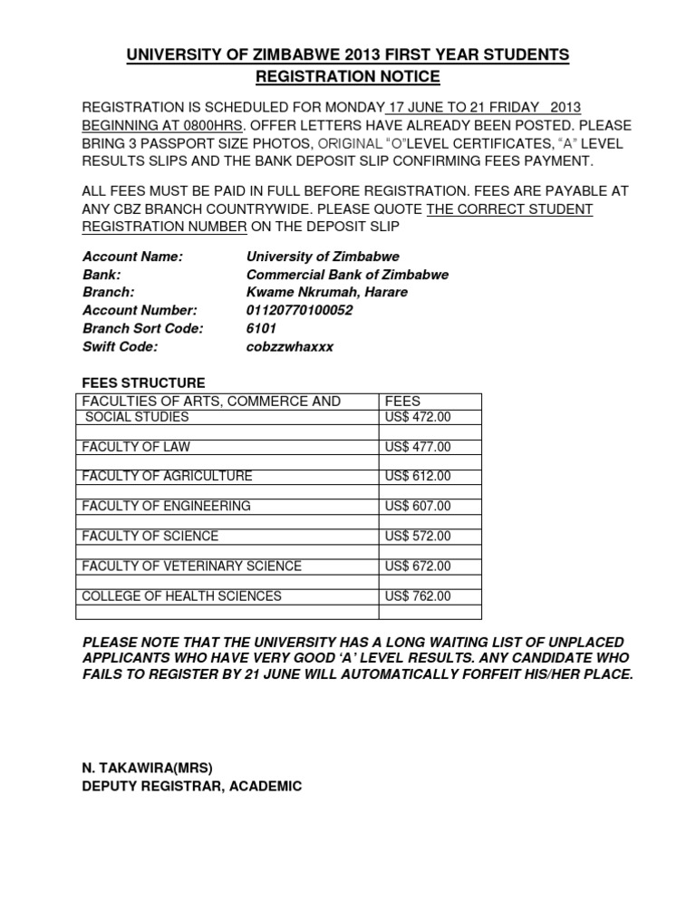 2013 First Years Registration Notice | PDF