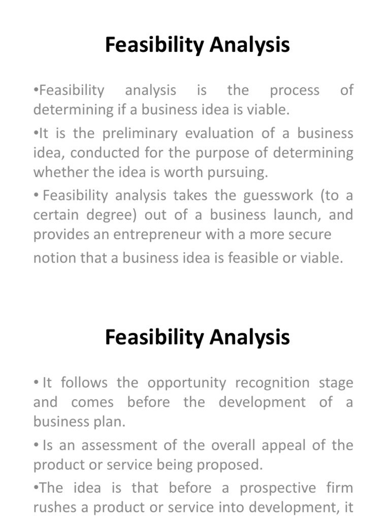 Feasibility Analysis Financial & Technical | Feasibility Study ...