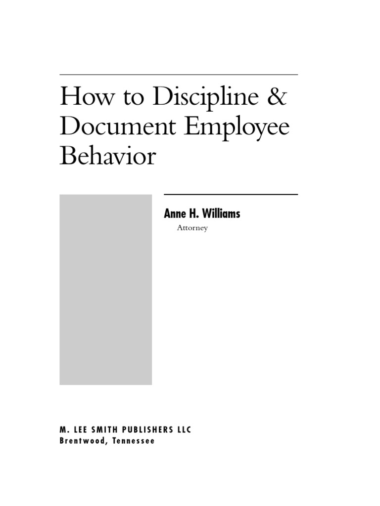 How To Discipline and Document Employee Behaviour | PDF | At Will ...