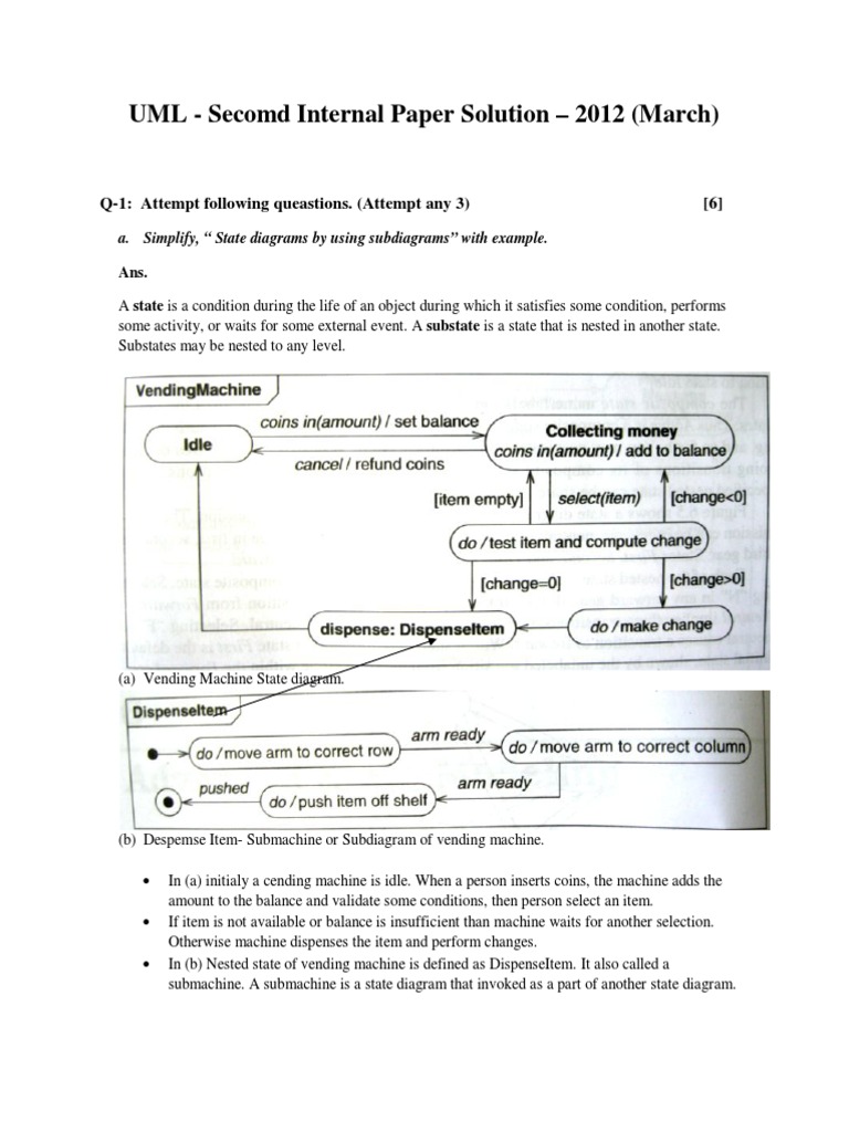 UML Solution Second Internal Exam | PDF | Point Of Sale | Computer ...