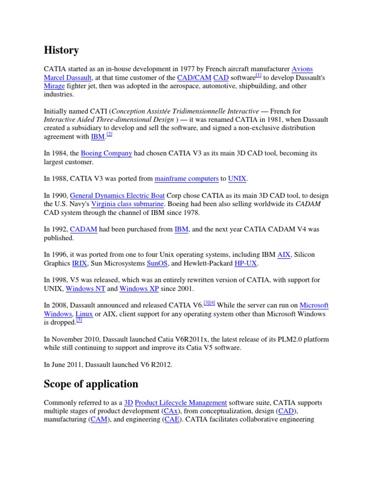 Catia History | Download Free PDF | Computing And Information ...