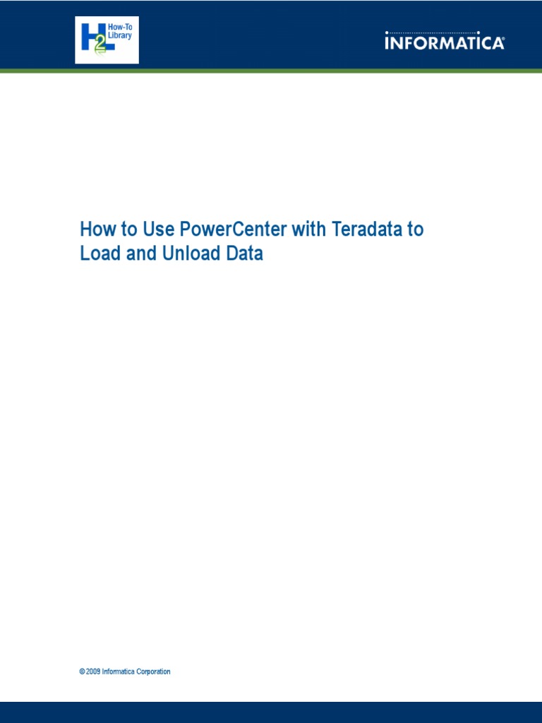 Informatica Teradata | PDF | Databases | Sql